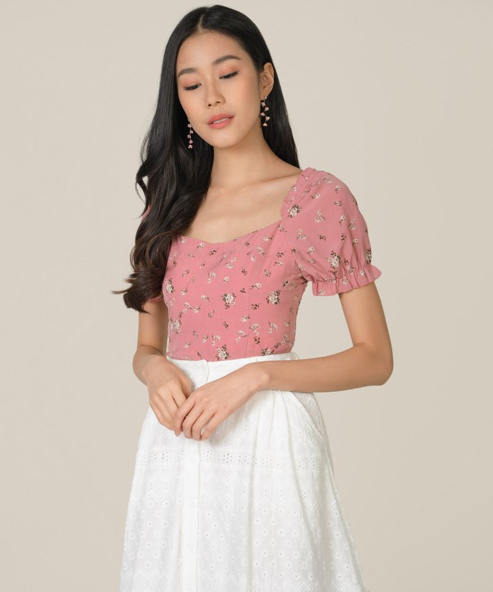 Bayberry Floral Smocked Top - Powder Blue | hervelvetvase (hvv.)